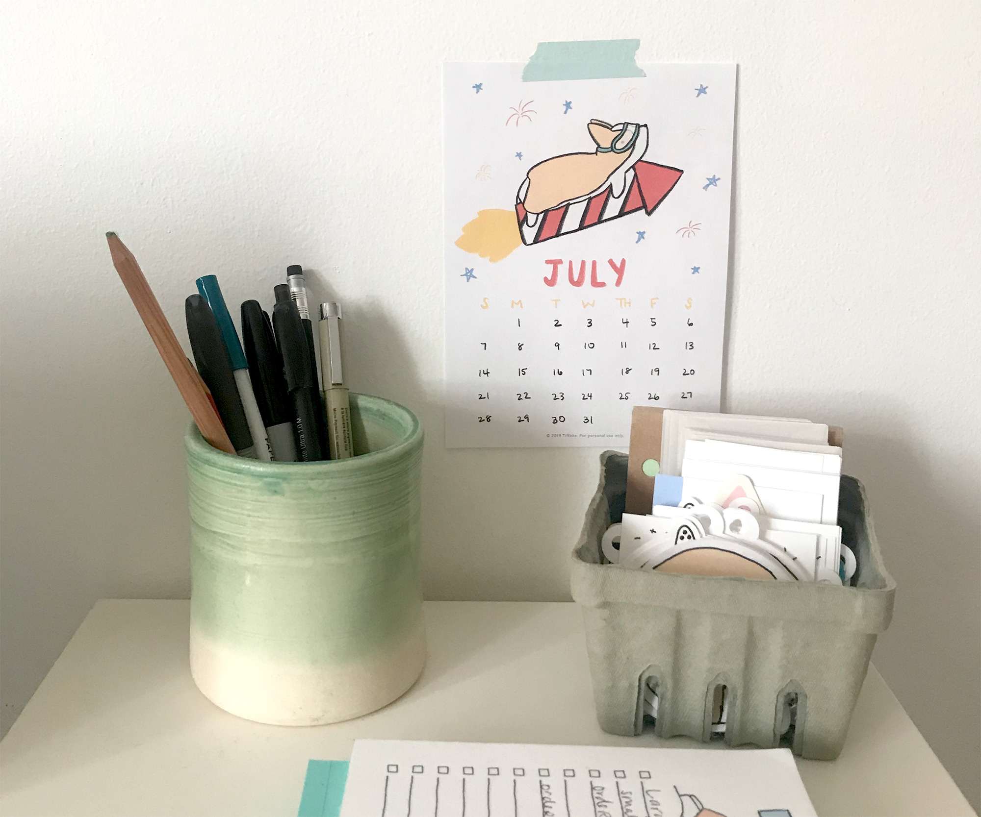 Printable Calendar July 2019 Tiffbits Blog